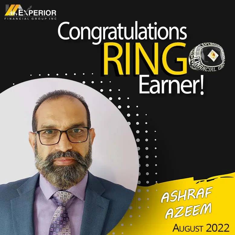 Ashraf Azeem, Newest Ring Earner! - Experior Financial